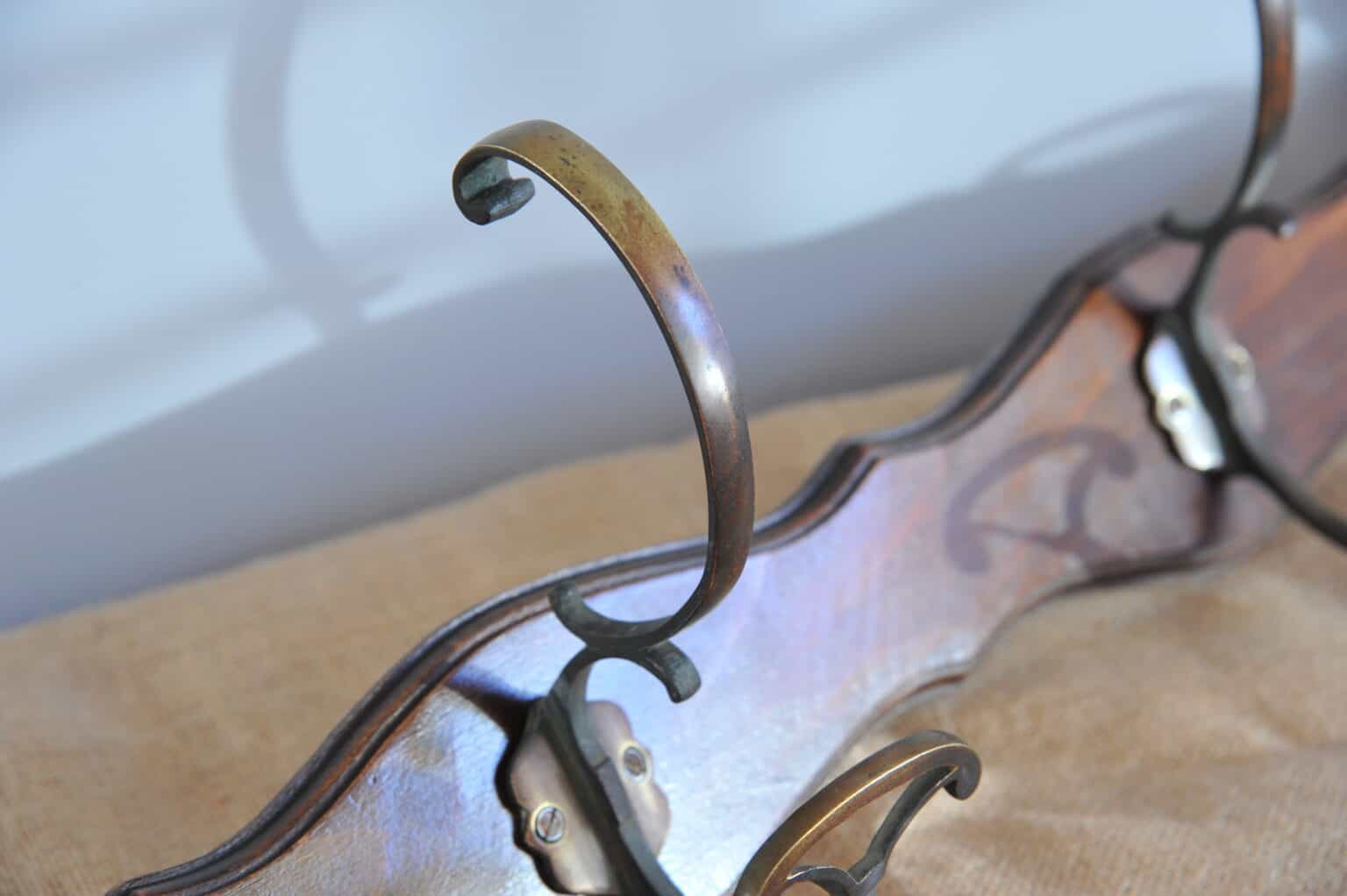 Antique Wall Mount Four Branch Bronze Coat Rack - Village Vintage