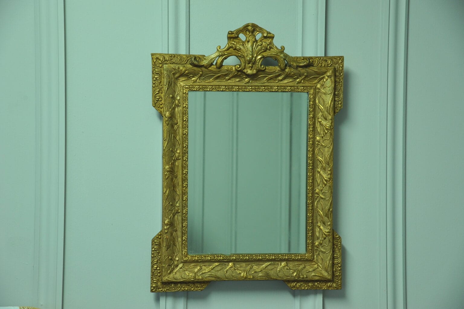 Antique 19c French Gilt Gesso Wall Mirror - Village Vintage